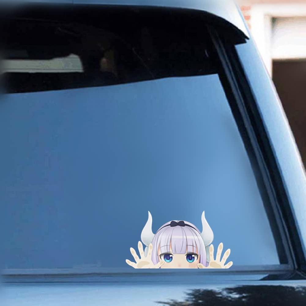 Cwymxly Miss Kobayashi Dragon Maid Kanna Kamui Peek Anime Vinyl Car Sticker Window Decal
