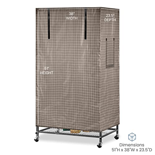 KNUTI Universal Bird Cage Cover Good Night Blackout 51" x 38" x 23.5" Inch Thin Lightweight Breathable Small Animal Cages Cover Pet Removable Durable Protector (Beige)