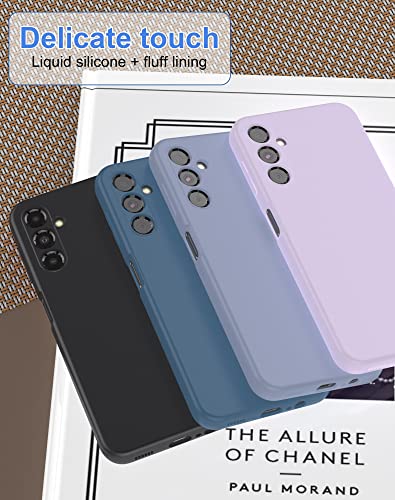 Foluu Silicone Case for Samsung Galaxy A14 5G, Liquid Gel Rubber Bumper Case with Soft Microfiber Lining Cushion Slim Hard Shell Shockproof Protective Cover for Galaxy A14 5G 2023 (Purple)