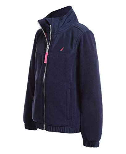 Nautica Girls' Little Full-Zip Fleece Jacket, Signature Logo Design, Ligthweight & Wind Resistant, Navy, 6