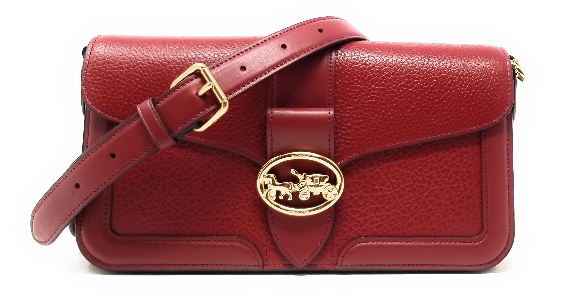 COACH Women's Georgie Shoulder Bag (Pebbled Leather - Cherry)