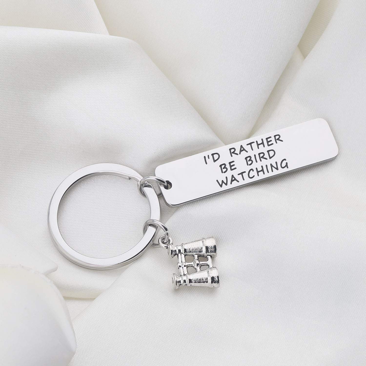 bobauna I'd Rather Be Bird Watching Keychain With Binoculars Charm Ornithology Gift For Ornithologist Bird Watcher (bird watching keychain)