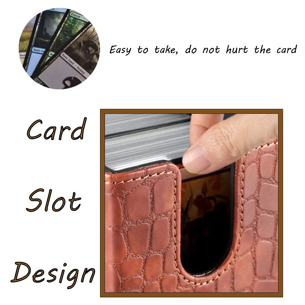 Card Game Deck Storage Box with two Compartment for cards and one for dice-Holds up to 192+ Cards and 15 Dice-PU leather with a comfortable touch-MTG/TCG/CCG/YugiOh/ultimate guard/commander(Black)