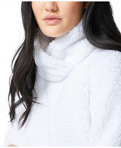 Nautica Women's Mock Neck Sherpa Sweater, Bright White, Medium