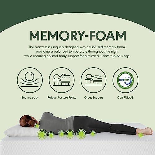 Furinno Tidur Cooling Gel Memory Foam Mattress, 12 Inch, Queen