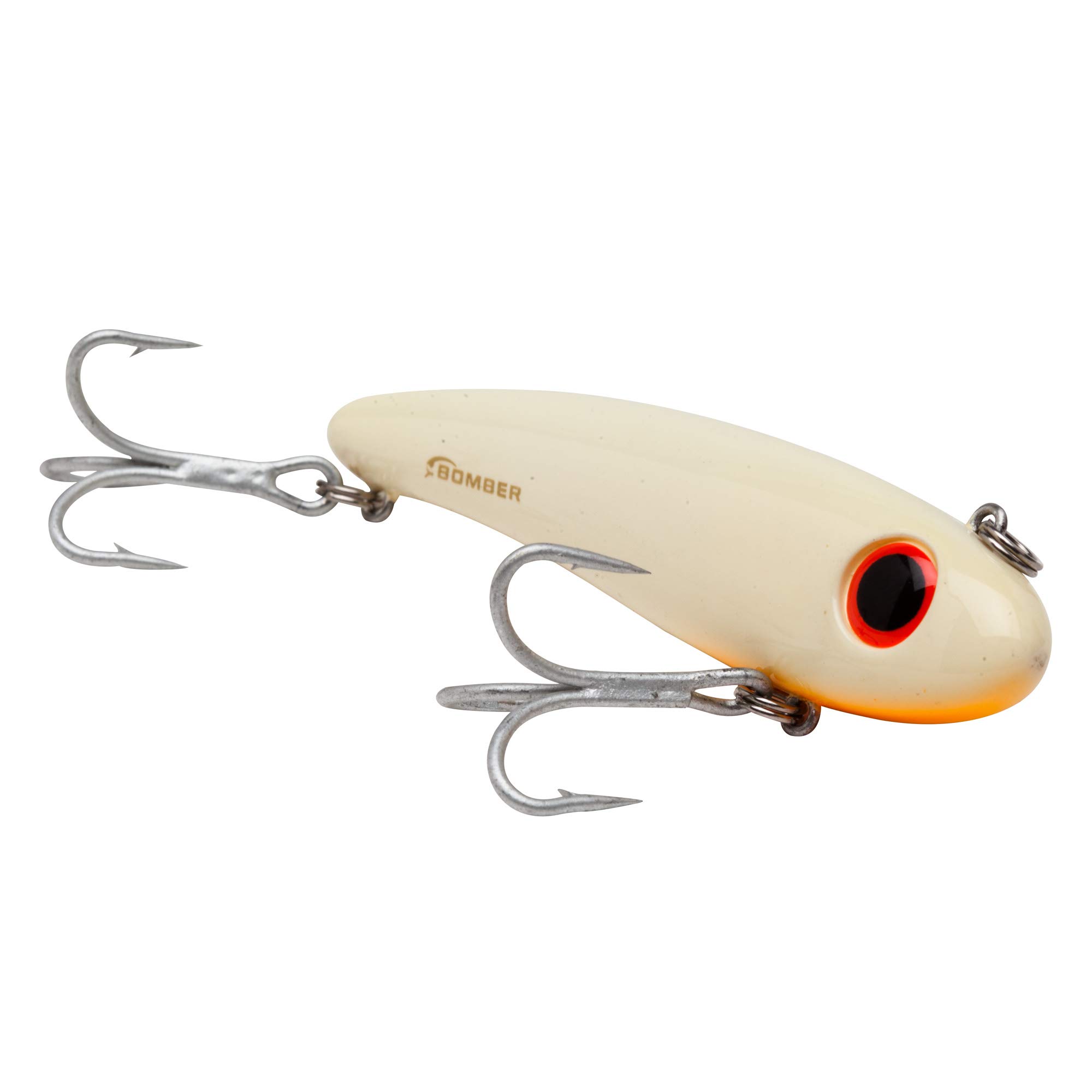 Bomber Lures Mullet Slow-Sinking Twitch, Walking Saltwater Fishing Lure, Excellent for Speckled Trout, Redfish, Stripers and More, 3 1/2", 5/8 oz, Bone Orange Throat