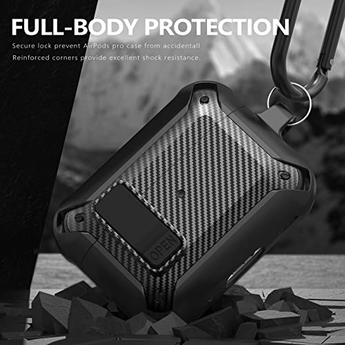 for AirPods Pro 2nd/1st Generation Case Cover with Cleaner kit &3 Pairs Replacement Ear Tips with Noise Reduction Hole(S/M/L),with Secure Lock Protective for Apple AirPods Pro 2022/2019 Charging Case