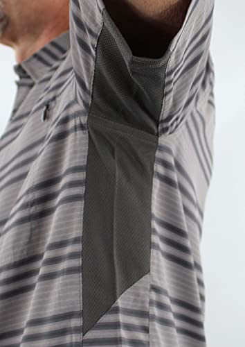 Club Ride Men's Vibe Shirt - Stylish, Comfortable, and Versatile Men's Cycling Shirt for Maximum Performance - Dark Grey Stripe - Large
