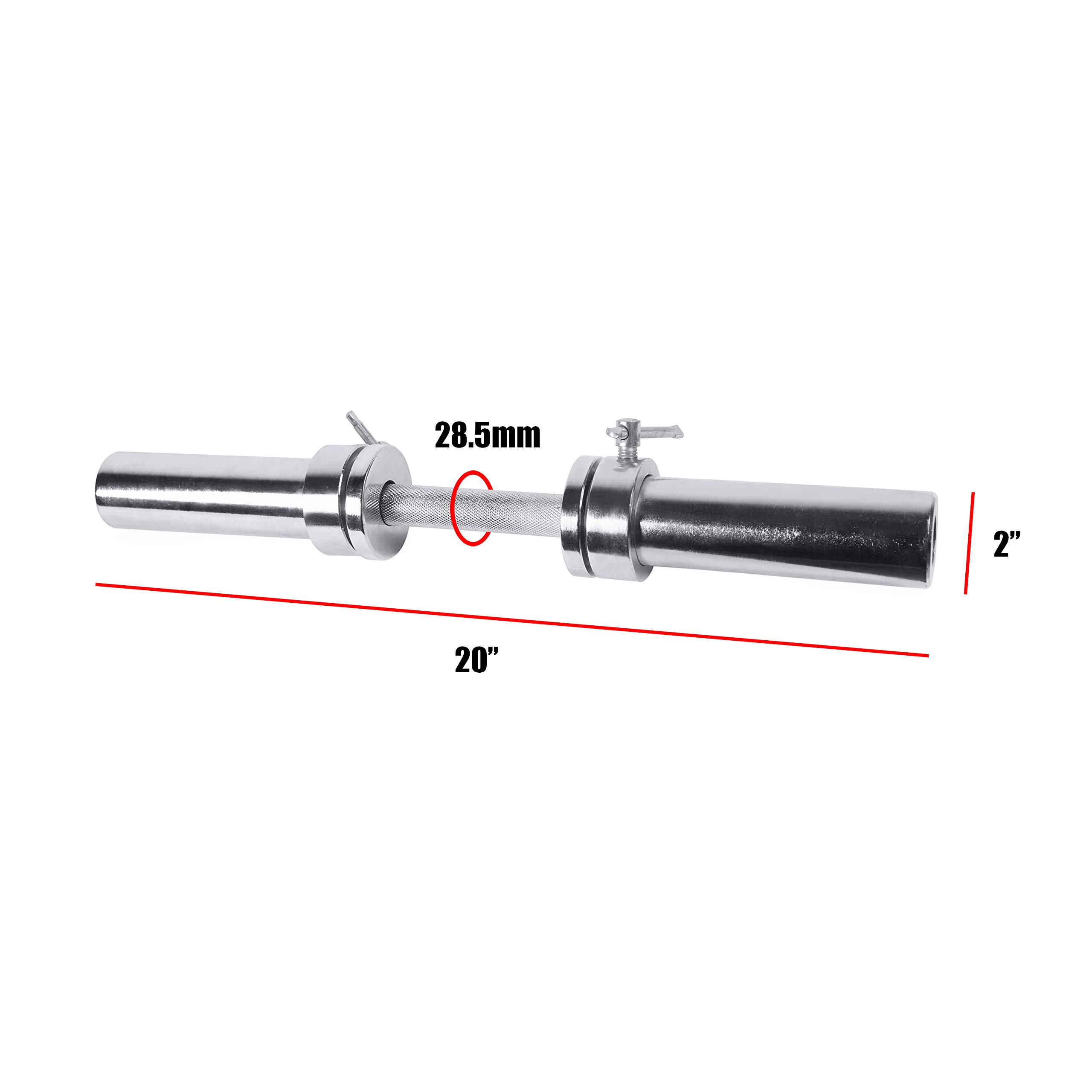Cap Barbell Black Solid 2-Inch, Dumbbell Handle, 20 Length