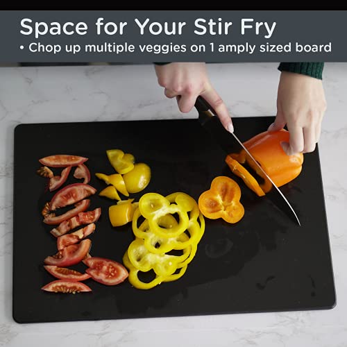 Conrad Shopping Cutting Board, HDPE Plastic Chopping Board, Kitchen Essentials Accessories Boards, Large Size 18 x 12β (Black)