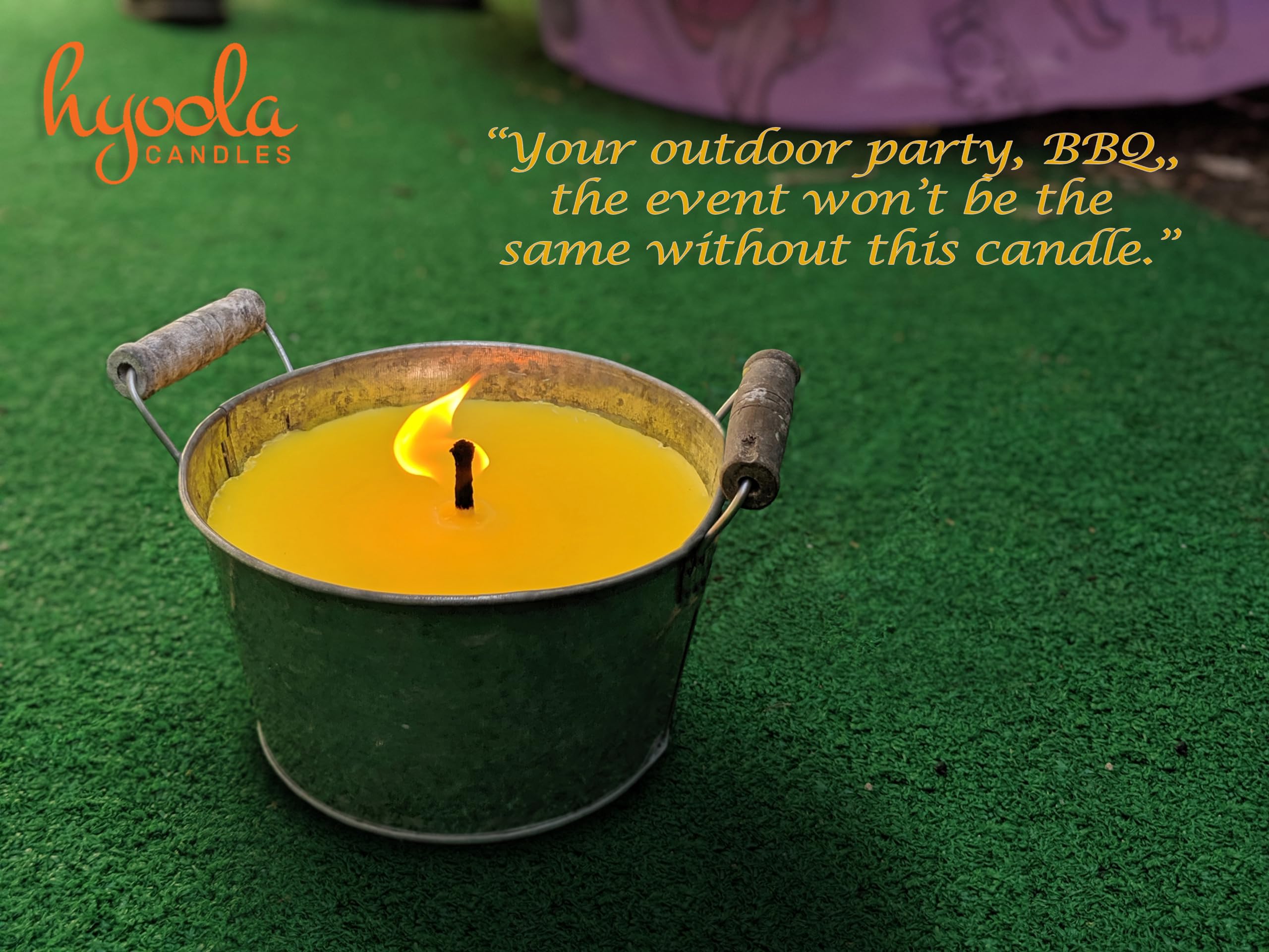 HYOOLA Large Citronella Candles Outdoor Bucket - 30 Hour - Natural Repellent - European Made