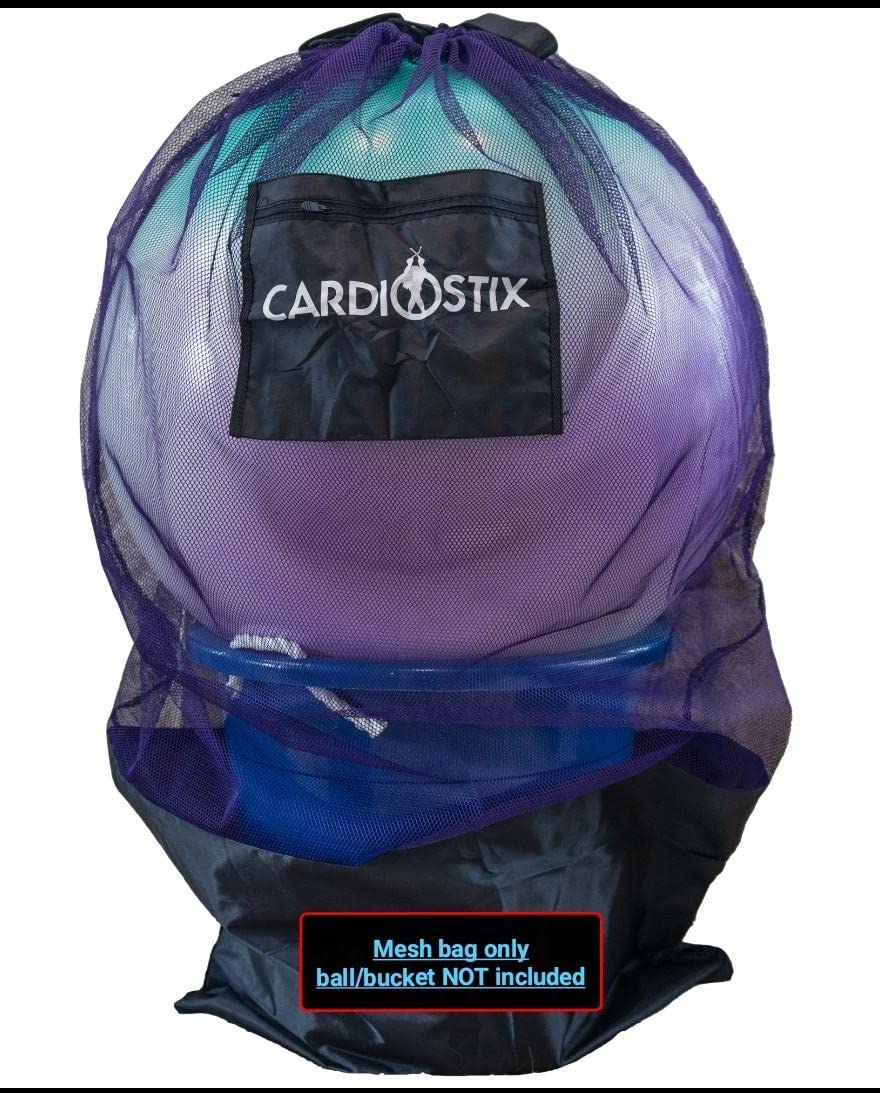 Cardiostix Bucket Ball Hauler for Cardio-Drumming | Drumsticks, Premium Mesh, Fitness, Aerobic Class, Caddy, Pound, Exercises & Workouts (Listing is for The 1 mesh Bag only)