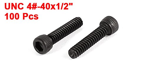 uxcell 100 Pcs 12.9 Alloy Hex Key Socket Head Cap Screws Bolts UNC 4#-40x1/2