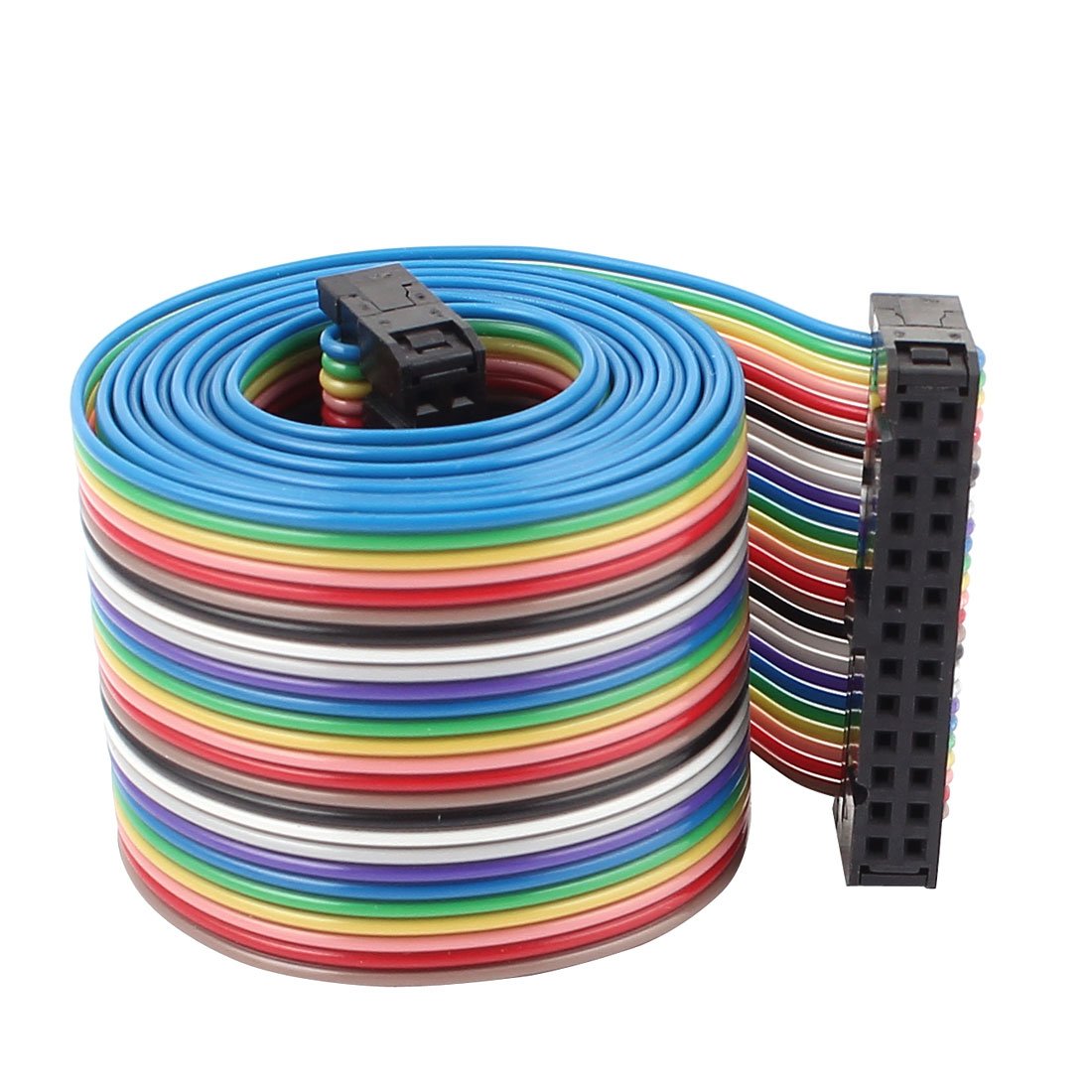 uxcell 2.54mm 26 Pin 26 Way F/F Rainbow IDC Flat Ribbon Cable Connector 118cm