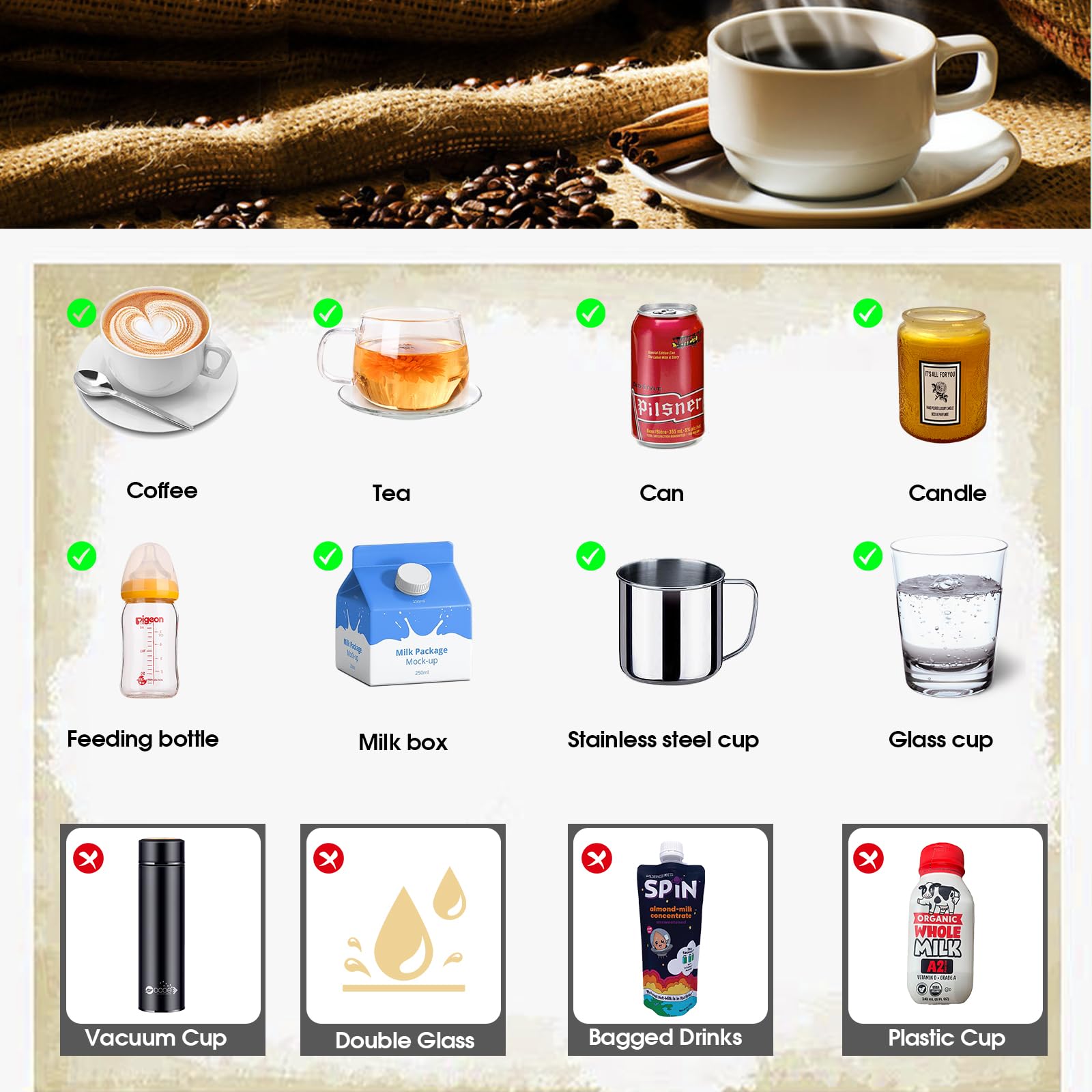 Coffee Mug Warmer,Electric Coffee Warmer for Desk with Auto Shut Off,Candle Warmer, 3 Temp & 6 Timer Setting Smart Cup Warmer for Heating Coffee, Beverage, Milk, Tea, Hot Chocolate with Greeting Card