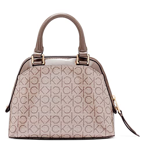 Calvin Klein Clara Mini Satchel Crossbody, Almond/Taupe/Modern Taupe