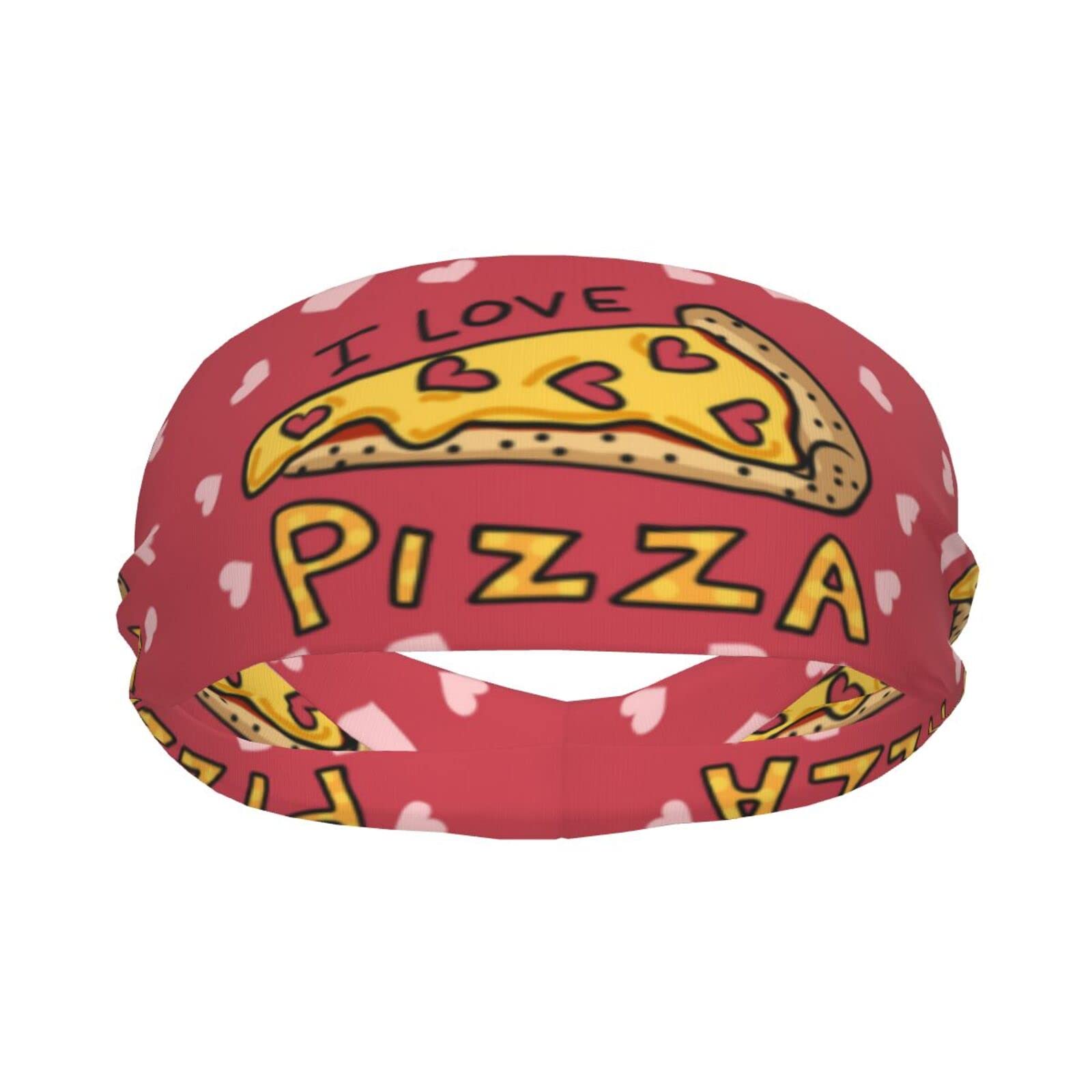 Cycling Headband Love Pizza Head Wrap Stretch Sweatbands