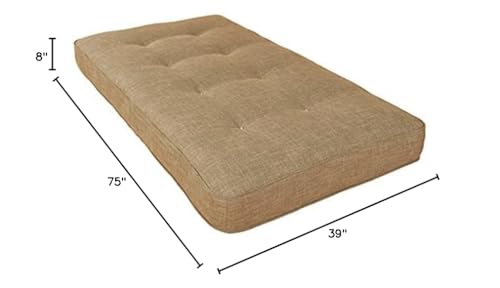 Kodiak Furniture Boho 8" Bunk Bed, Day Bed, Trundle Bed, Twin Size Spring Mattress, Linen Stone - Frame Not Included