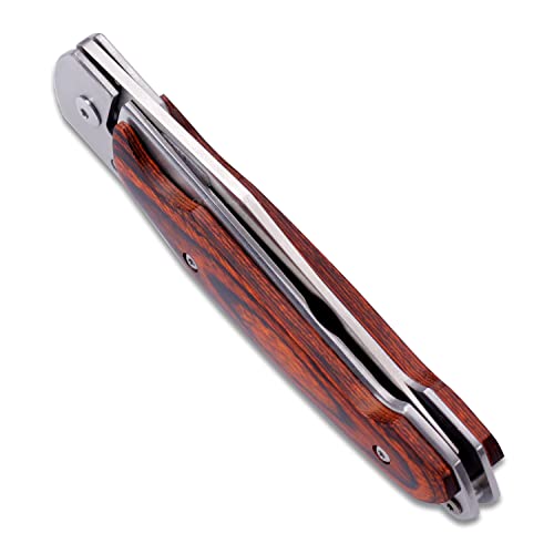 EZSMITH Framelock Knife Making Kit - Model FL007 - DIY Folding Knife Parts Kit - (w/Cocobolo Dymondwood Handles) - (Gift Boxed) - USA Design - (by KnifeKits)