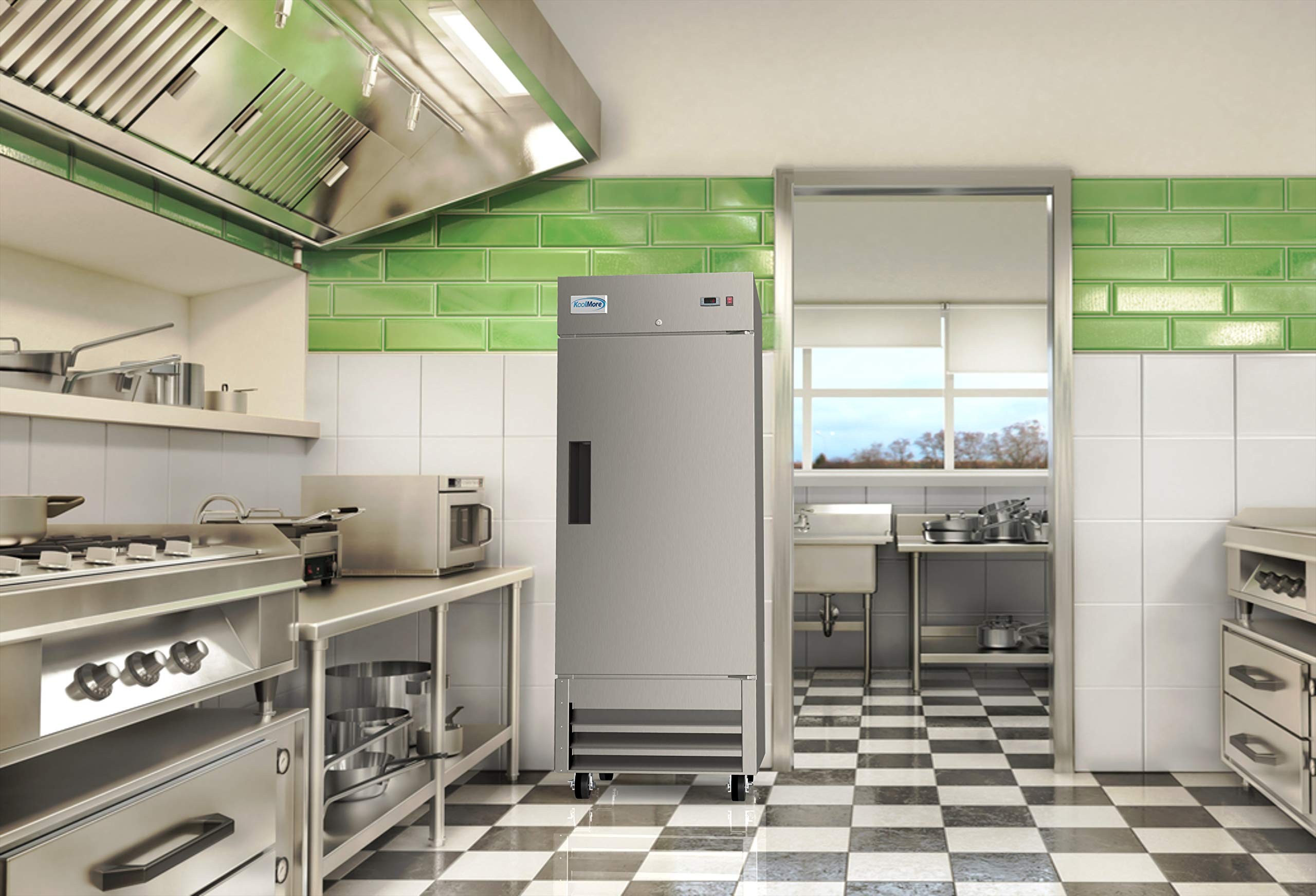 KoolMore 29" 1 Door Stainless Steel Upright Commercial Reach-in Freezer - 23 cu. ft
