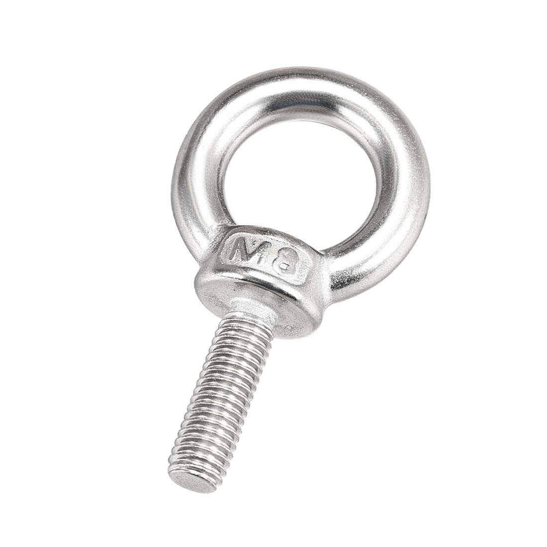uxcell Lifting Eye Bolt M8 x 25mm Male Thread 304 Stainless Steel for Hanging, Pack of 5