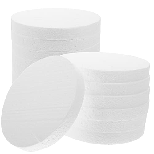 COHEALI 16pcs Dummy Training Stand Plate Discs DIY Wedding Unique Craft and Decoration Cake Dummies Decorating Foams Tray Display Supplies Fake Foam for Hand-made Tool Mould Practice