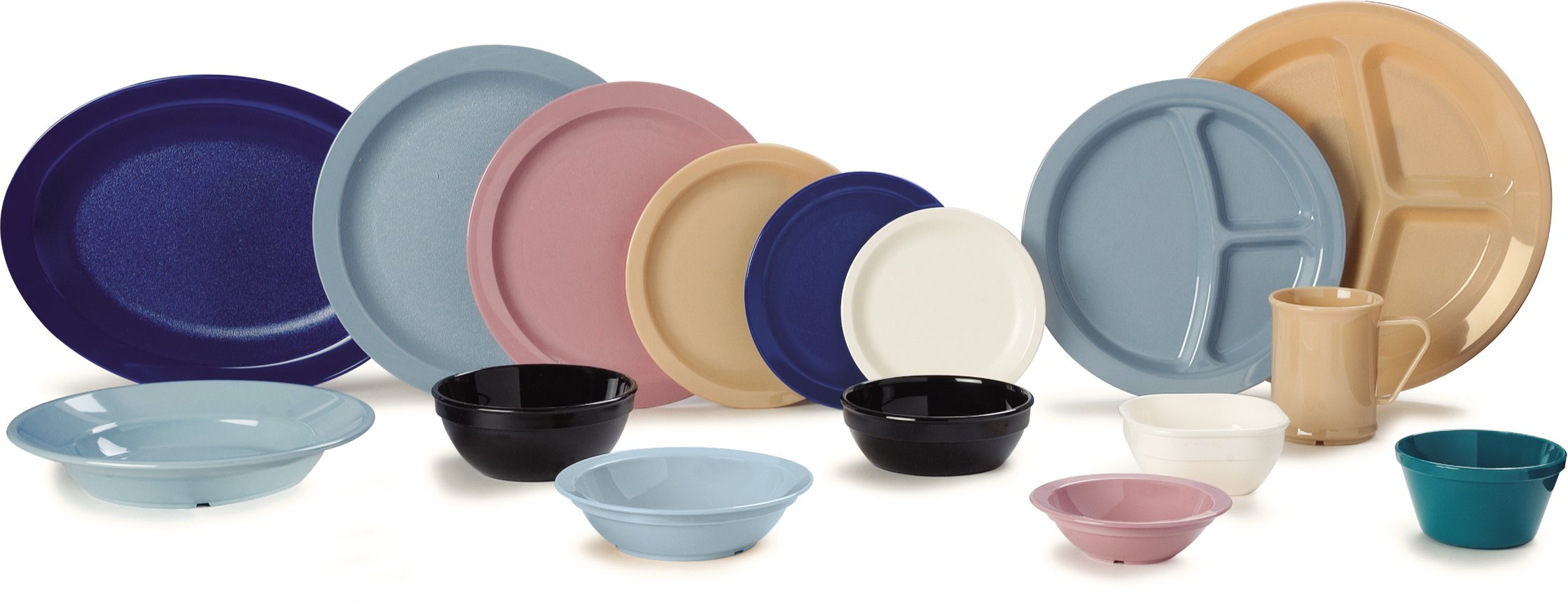 Carlisle FoodService Products Reusable Plastic Bowl Soup Bowl, Salad Bowl for Home and Restaurant, Melamine, 12 Ounces, White, (Pack of 48)