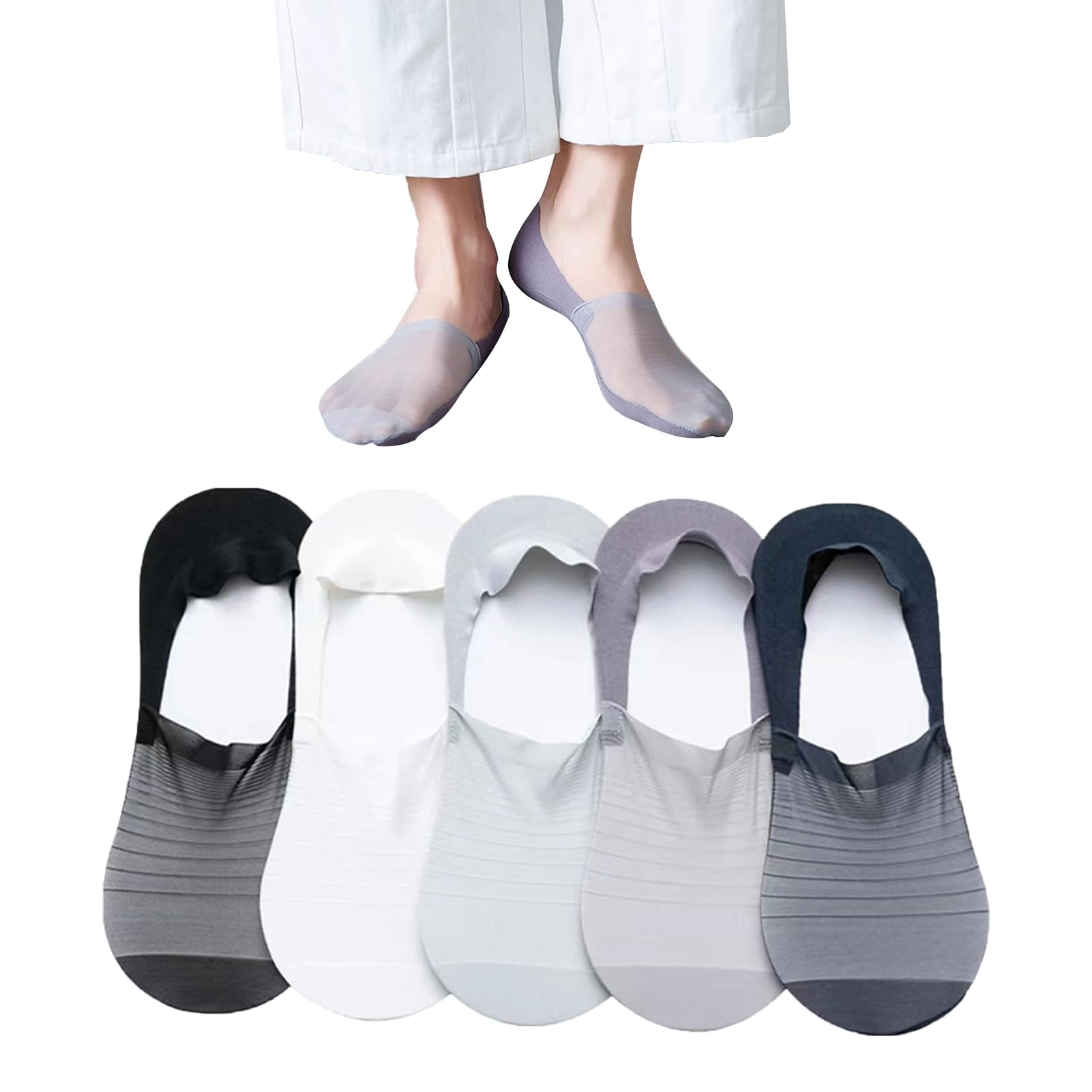 CYCVIZK Stripe Crew Socks For Women Soft Comfortable And Breathable Striped Tube Cotton Socks (4 Pairs-B)