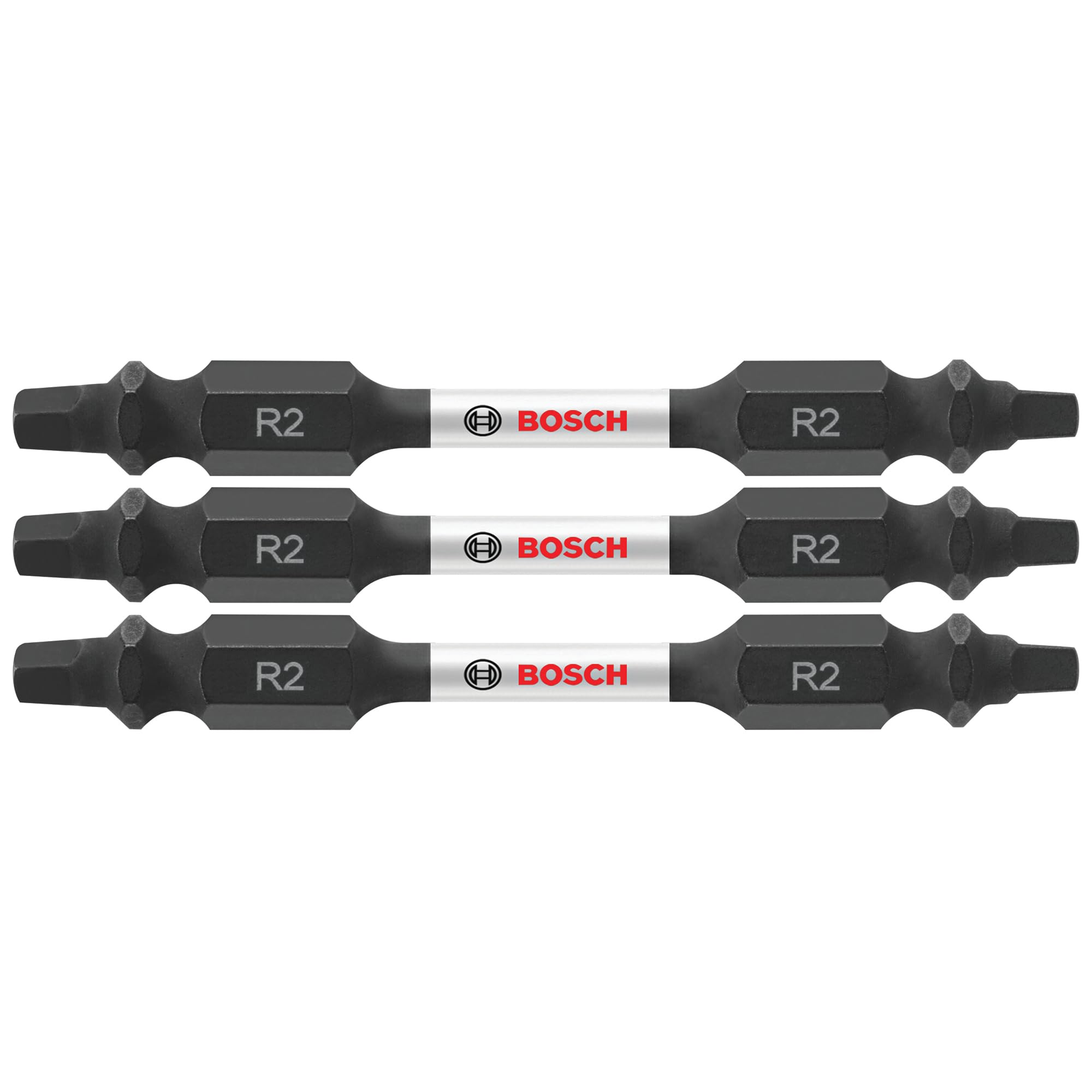 BOSCH ITDESQ22503 3-Pack 2-1/2 In. Square #2 Impact Tough Double-Ended Screwdriving Bits