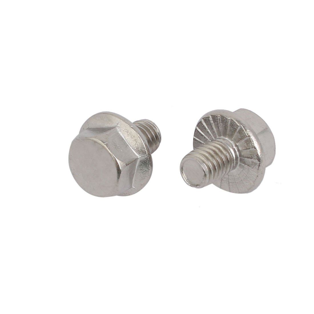 uxcell M6x8mm Thread 304 Stainless Steel Hex Head Serrated Flange Screw Bolt 15pcs