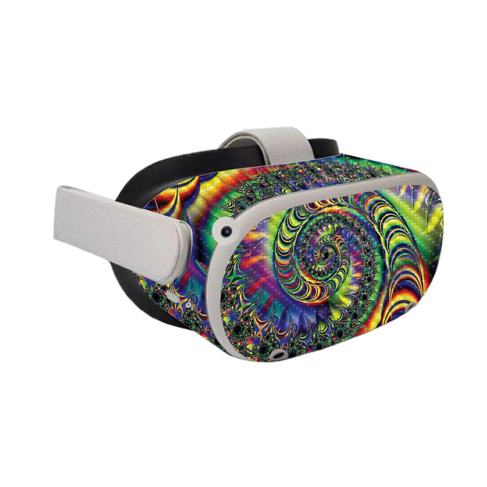 MightySkins Carbon Fiber Skin for Oculus Quest 2 - Acid | Protective, Durable Textured Carbon Fiber Finish | Easy to Apply, Remove, and Change Styles | Made in The USA, CF-OCQU2-Acid