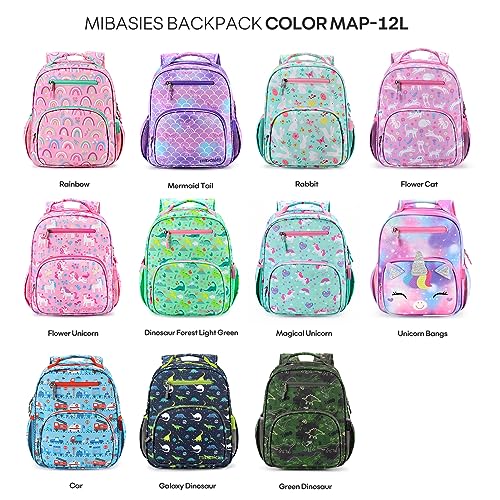 mibasies Girls Backpack for Elementary School, Backpack for Girls 5-8, Lightweight Kids Backpacks for Girls(Rabbit)