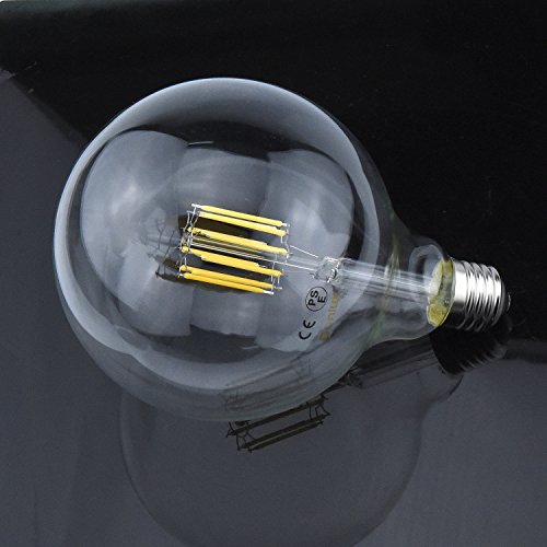 Bonlux G40 LED Vintage Filament Bulb 10W Edison Style LED G125 Clear Glass Globe Light Medium Screw E26 Base Neutral White 4000K 100W Incandescent Equivalent, Non-Dimmable