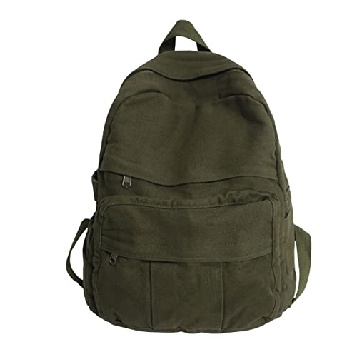 GAXOS Laptop Backpack for Women Travel Canvas Backpack for Women Vintage Green Aesthetic Backpack for School