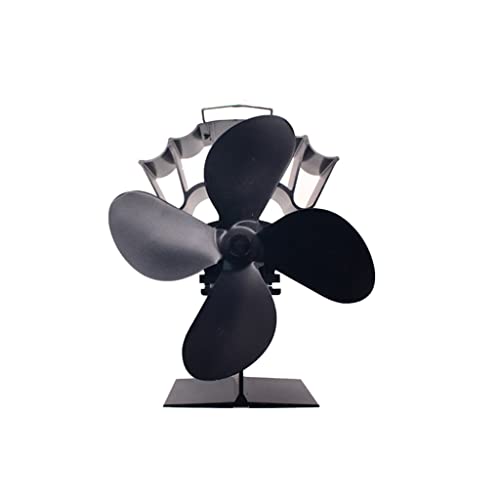 UXZDX CUJUX 4 Blades Black Fireplace Heat Powered Stove Fan Heat Self-Powered Log Wood Stove Top (Color : Black, Size : 230 * 140 * 75mm)