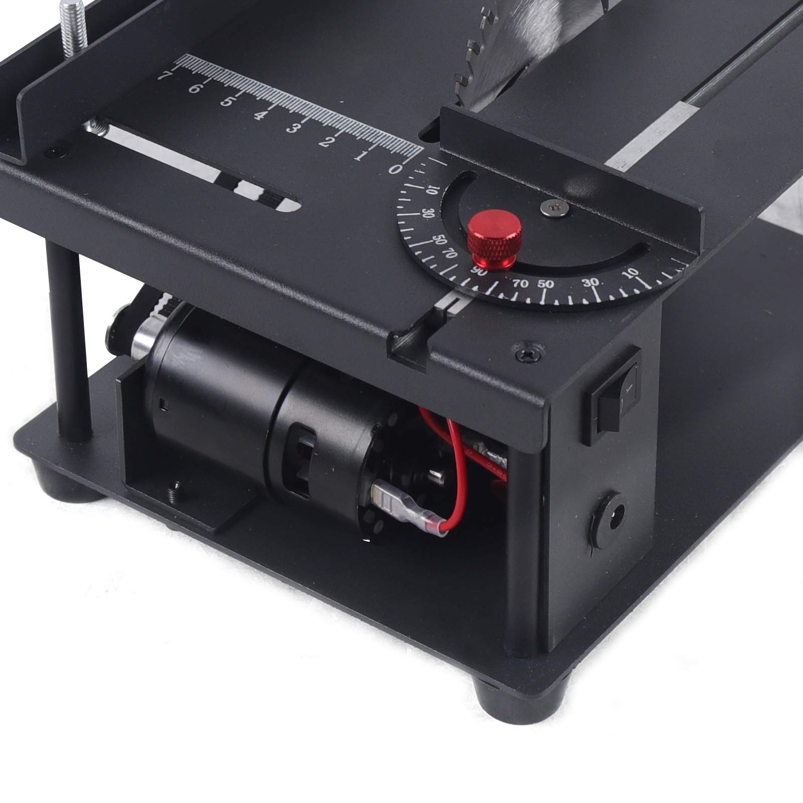 MARTEXBUY Mini Sliding Table Saw, Multifunctional Mini Tablesaw, Portable Electric Precision Table Saw, Woodworking DIY Cutting Bench Saw, Household for Metal Wood Plastic Cutting, Speed Adjustable