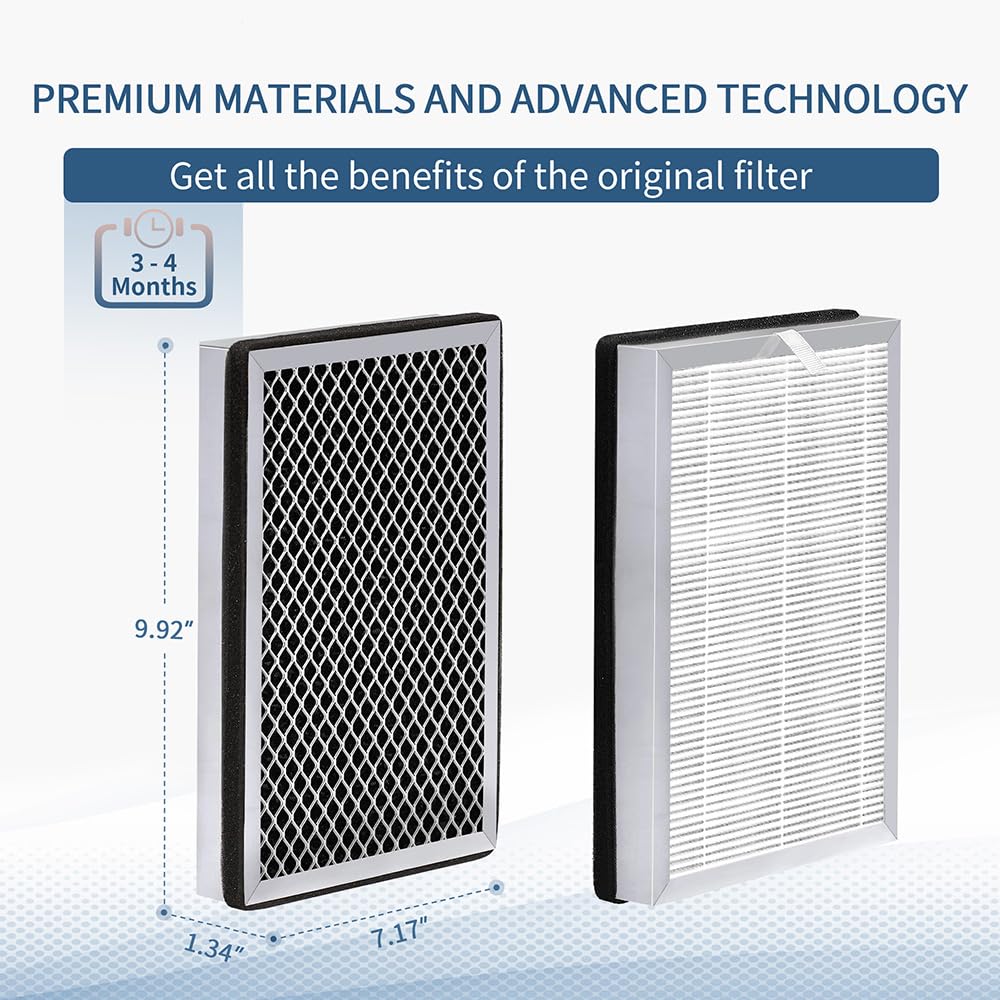 Zouhwaso MA Series 25 Replacement Filter compatible with MA Series 25 Air Purifier Filter Replacement, 3-in-1 Composite Filter with H13 True HEPA, Activated Carbon and Pre-filter, Pack of 8