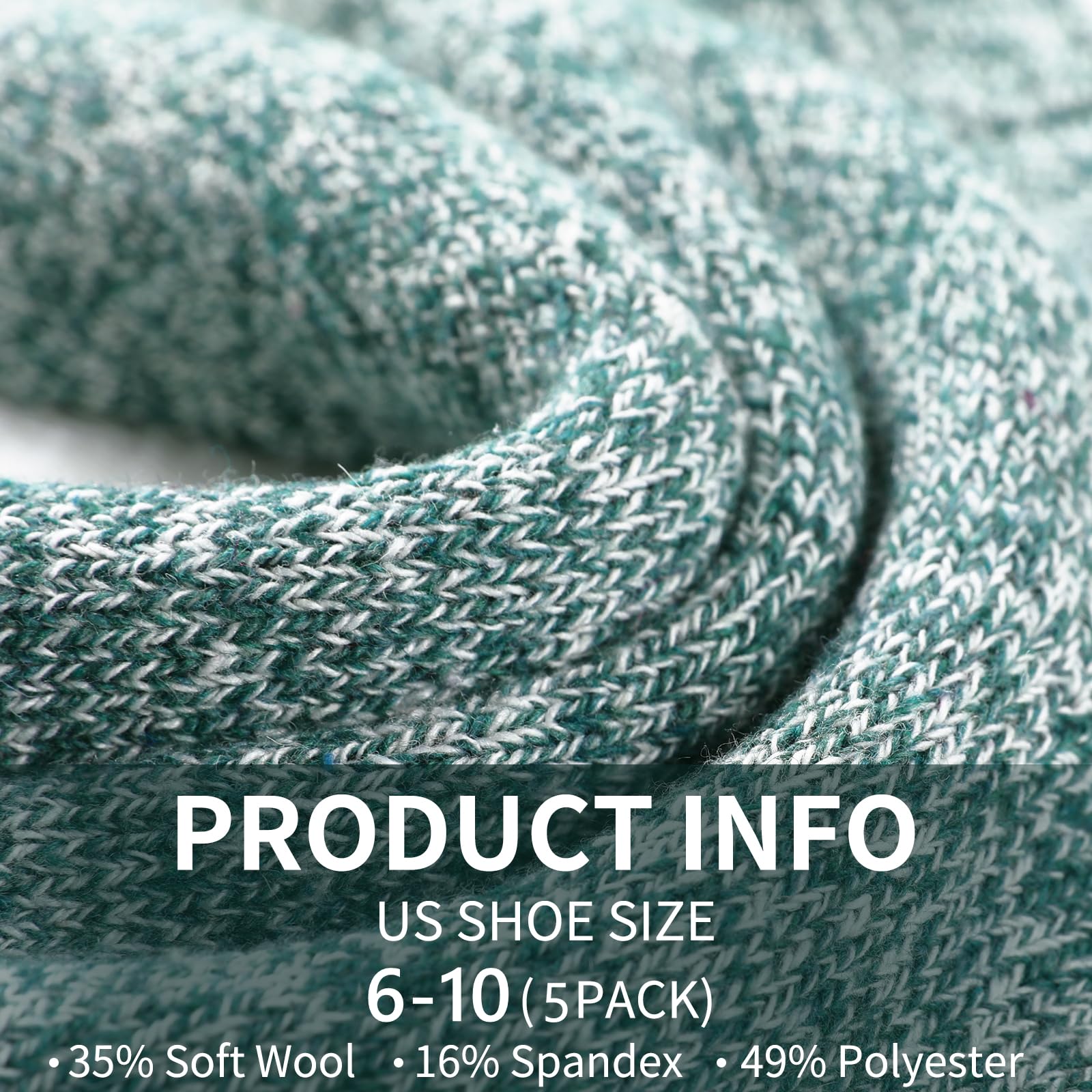 coclothy 5 Pairs Wool Socks for Women - Womens Wool Socks Winter Socks Warm Thick Knit Wool Soft Vintage Casual Crew Socks