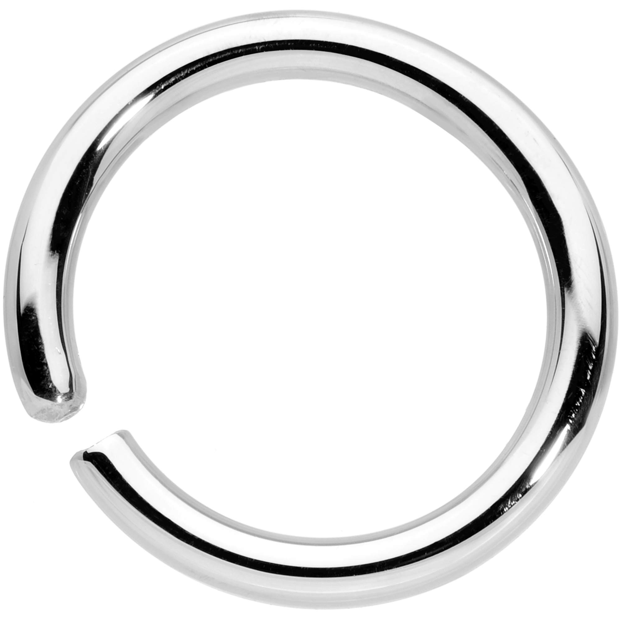 Body Candy Handcrafted 14G Polished Finish Solid 14k White Gold Nipple Septum Cartilage Eyebrow Helix 3/8"