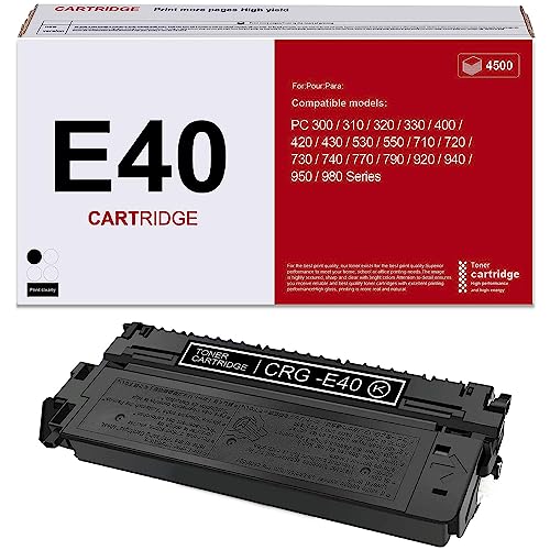 High Yield E40 Black Toner Cartridge (1491A002AA): NUC Compatible Cartridge E40 CRG-E40 Toner Replacement for Canon E40 Toner Cartridge PC 320 530 720 770 920 950 Printer - 1 Pack