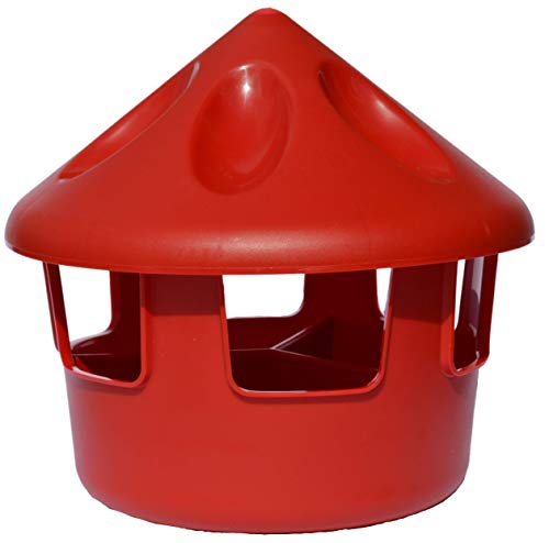 Supa Poultry Feed and Grit Station (Pack of 1), Heavy Duty Durable Plastic Grit Station, Anti Perching Conical Shape Top, Made in The UK.