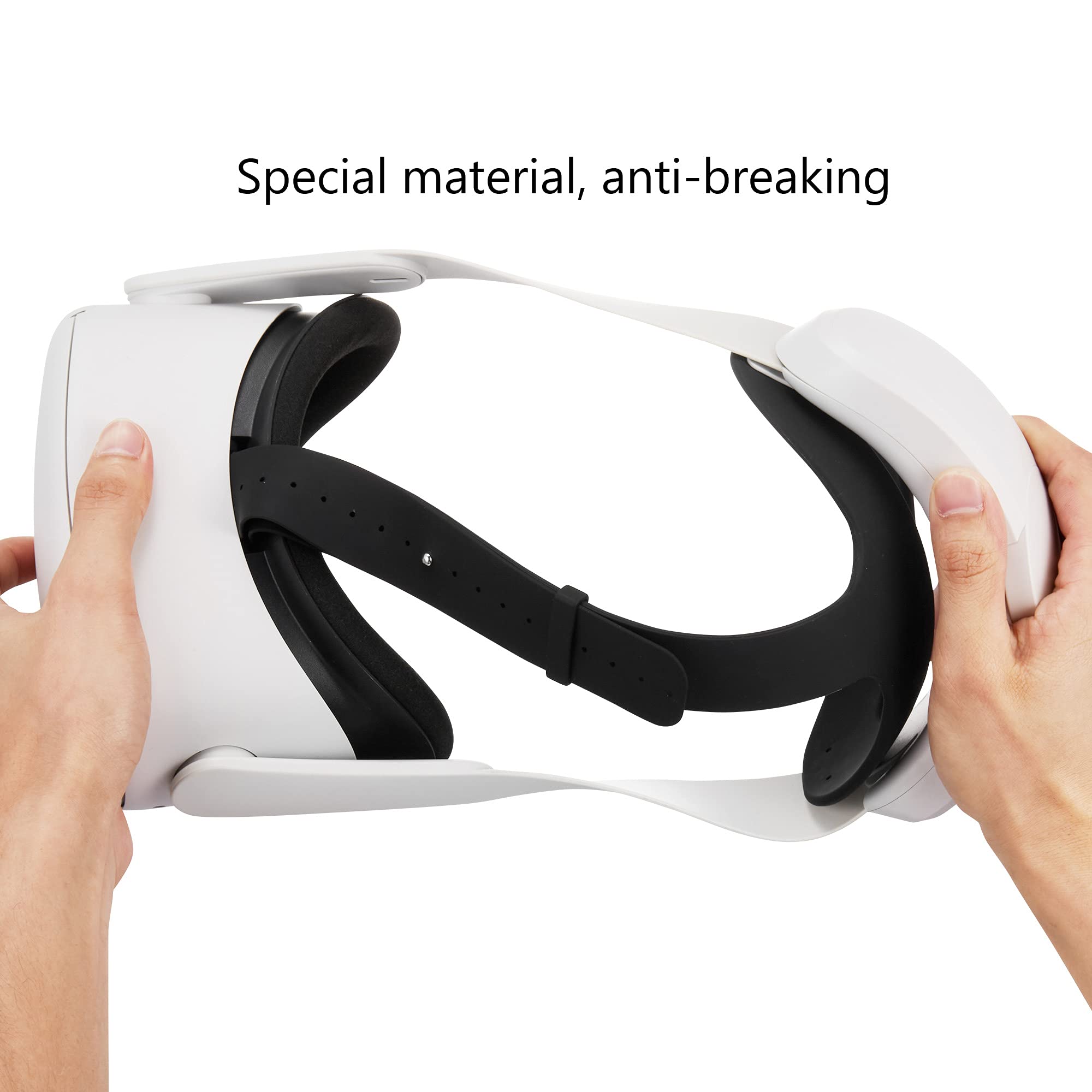 Soarking Headset Accessories Elite Head Strap Replacement Parts for Quest 2,Carrying Case Friendly(White_Black)