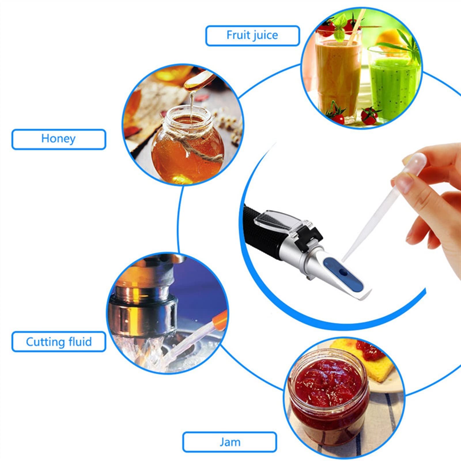 Digital Tester Sugar Refractometer ATC 0-10% Brix Handheld Sugar Meter Sugar Content Testing Equipment for Fruit, Food and Beverage