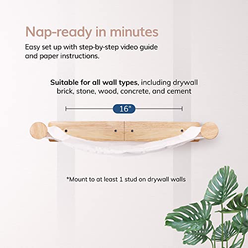 Furmia Cat Wall Hammock, Cat Wall Shelves, Cat Wall Furniture, Cat Wall Bed, Modern Wall Mounted Cat Shelves for Cats up to 40 lbs