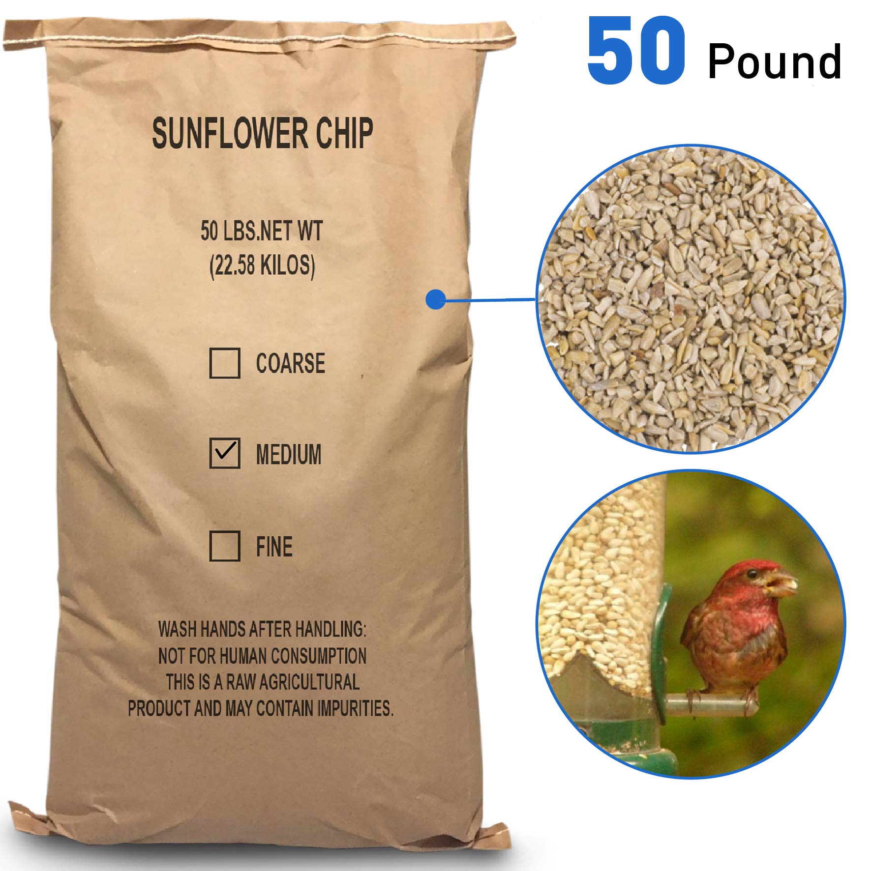 EasyGoProdcuts Sunflower Kernels β Medium Sun Flower Wild Bird Seed Chips 50 lb