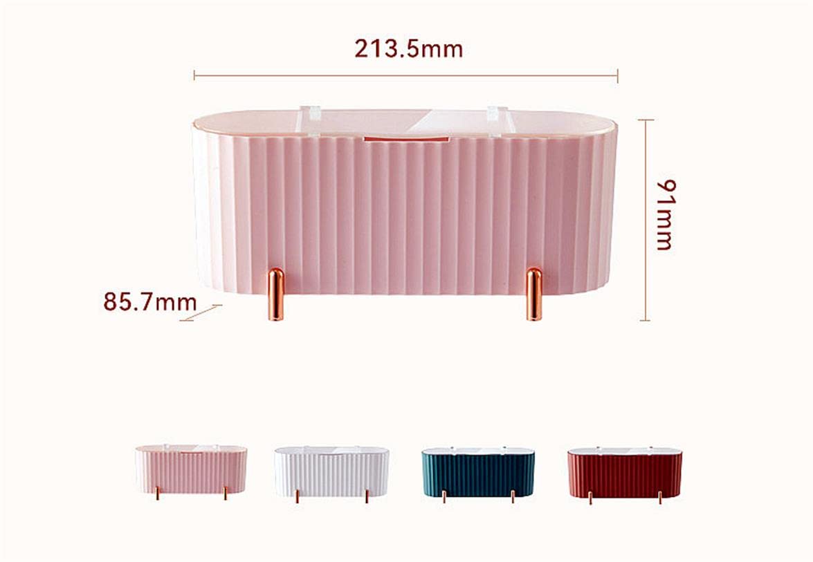 FKOG Dark Red Qtips Holder, Cotton Swab Holder Multi-functional Bathroom Storage Organizer, Detachable 3 Grids Separate Cotton Swabs Dispenser for Cotton Ball Cotton Pads Swabs Ball Floss (Dark Red)