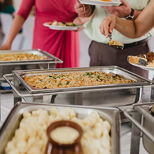 Restlrious Hotel Pan Full Size Stainless Steel Steam Table Pan, 2.6ββ Deep Chafer Food Pan, Pack of 6 Stackable Anti-Jam Steam Pan for Hotel, Restaurant Supplies, Party, Buffet and Event Catering