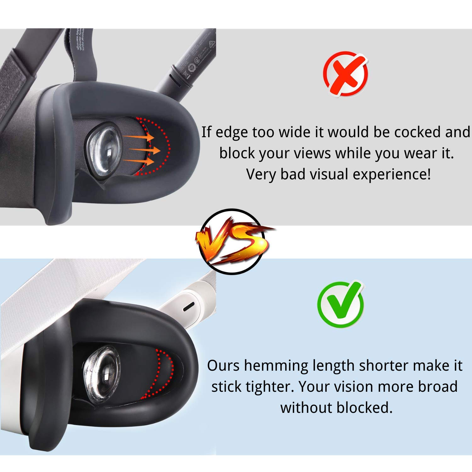 Silicone Face Interfacial Cover for Oculus Quest 2 Gaming Accessories Headset Sweat-Proof Non-Slip Washable Replacement Light Blocking Pads Cushion by X-super Home