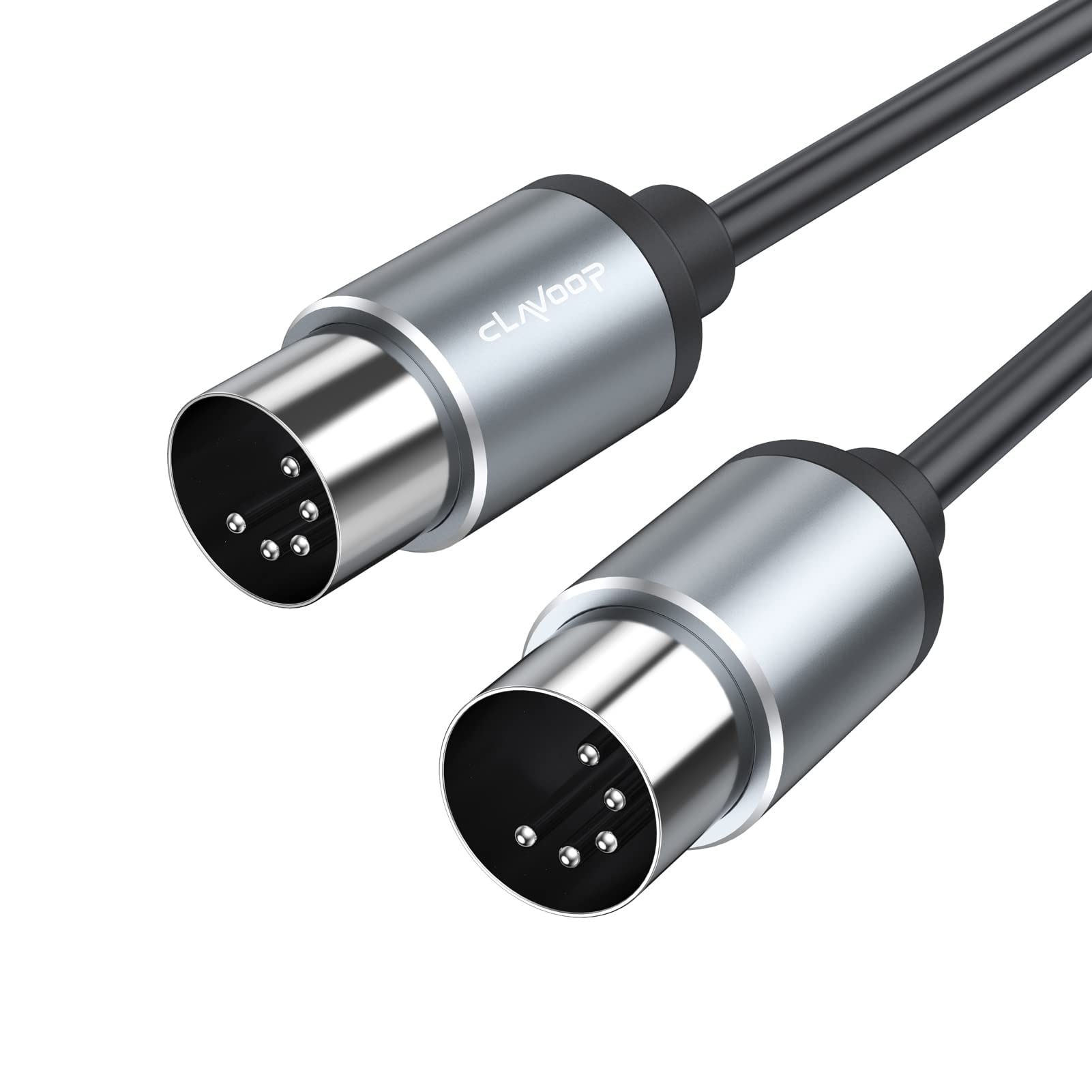 CLAVOOP MIDI Cable 10 Feet, 5 Pin DIN MIDI Male to Male Cables for MIDI Keyboard Pad Beat Maker Audio Amplifier Guitar Multi Effects Synth External Sound Card