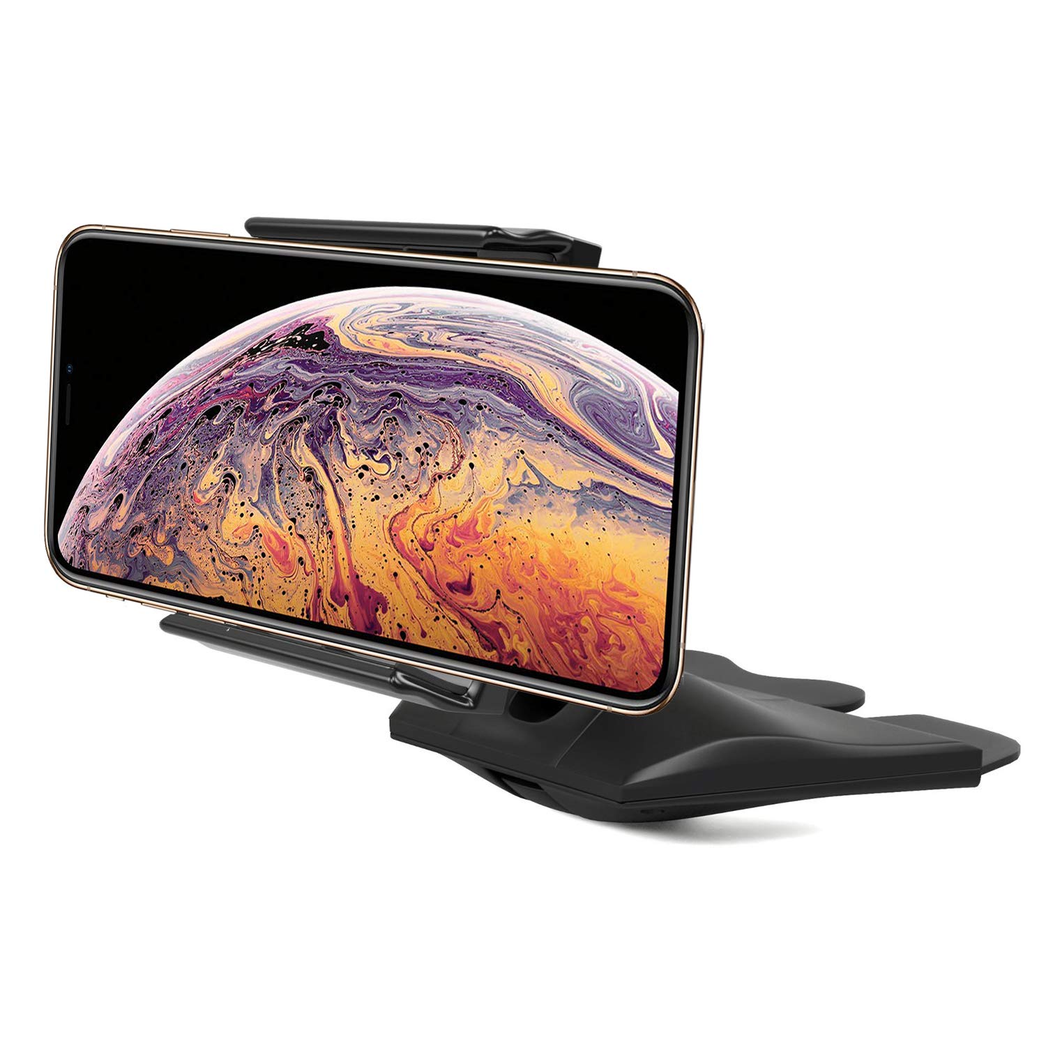 CYSINGC Universal 360-Degree Rotation CD Slot Car Cell Phone Mount Holder Cradle Compatible with iPhone 13 12 11 8 Pro Xs, Samsung Galaxy S22 S21 S20 + Note 10 and All iPhone Android Smartphones